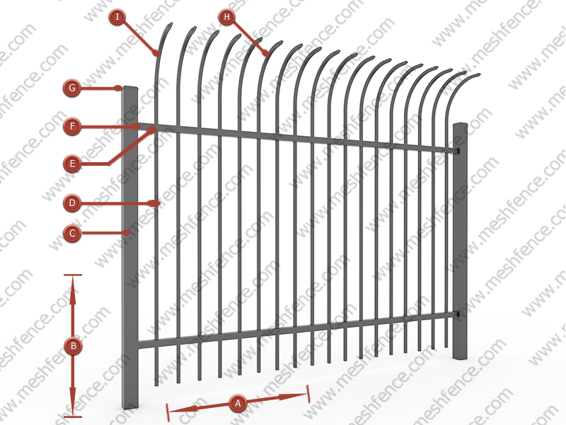 Top level Extension arms zinc steel fence Arm at china.